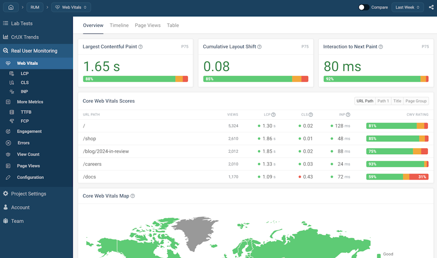 Web Performance And Core Web Vitals Monitoring | DebugBear